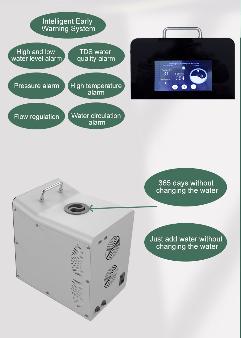 H2&O2 1500ML Browns Gas Hydrogen Inhalation Machine OEM Wholesaler